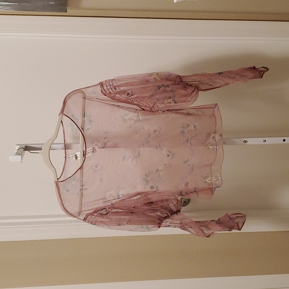 Zara | Tops | Tops Zara Floral Barely There Sheer Top | Poshmark